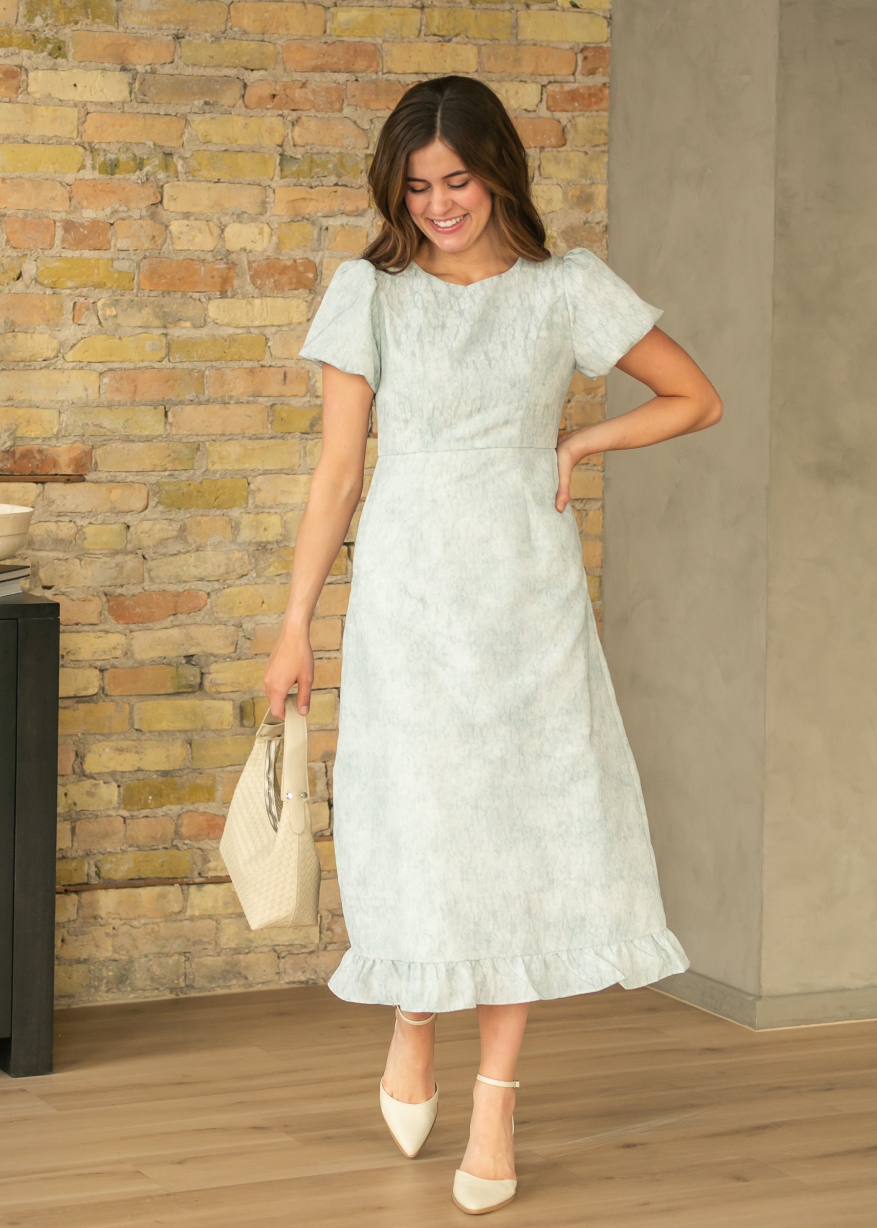 Lace Bubble Sleeve Blue Maxi Dress – Inherit Co.
