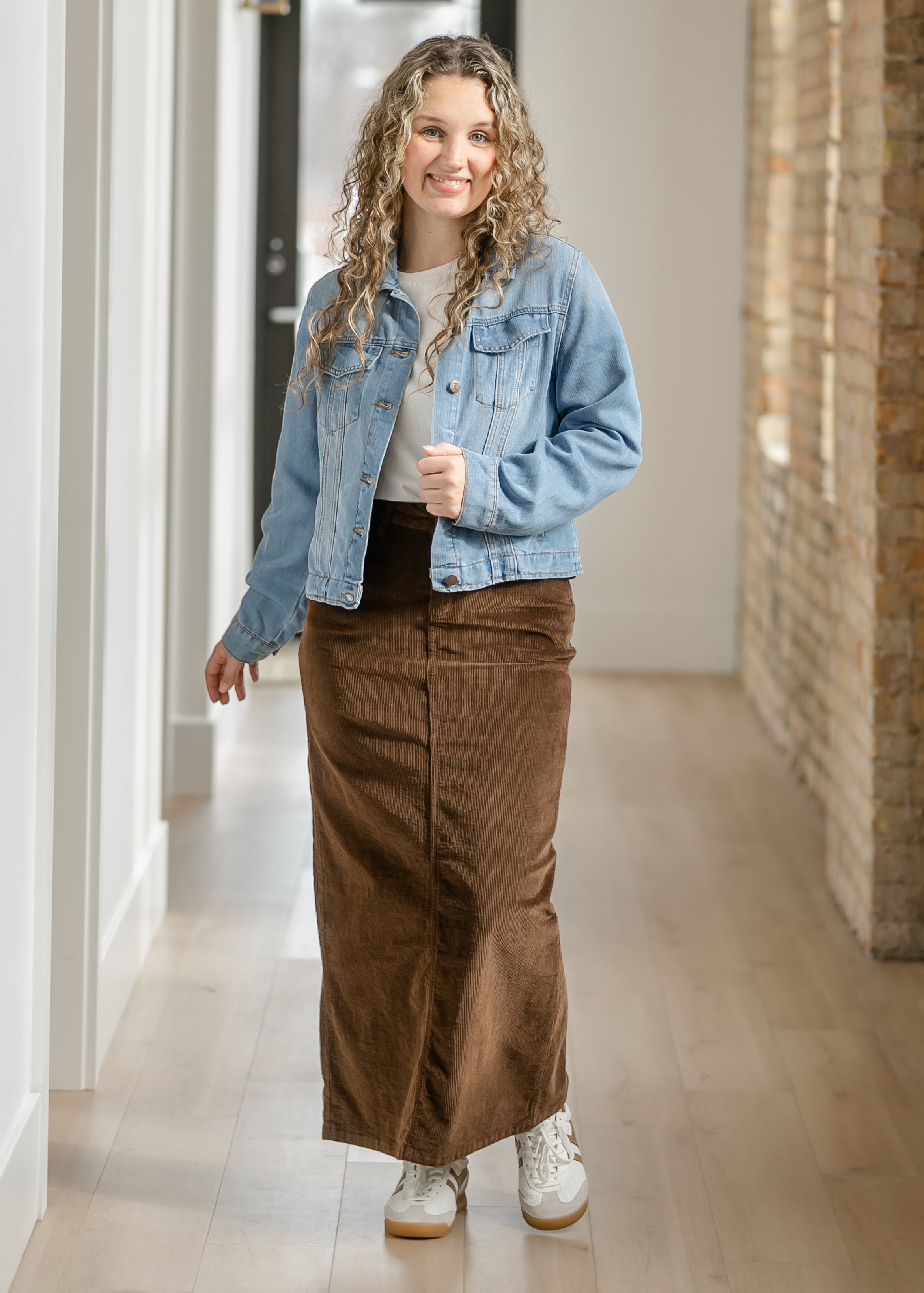 Stella Cafe Noir Corduroy Denim Maxi Skirt - FINAL SALE – Inherit Co.